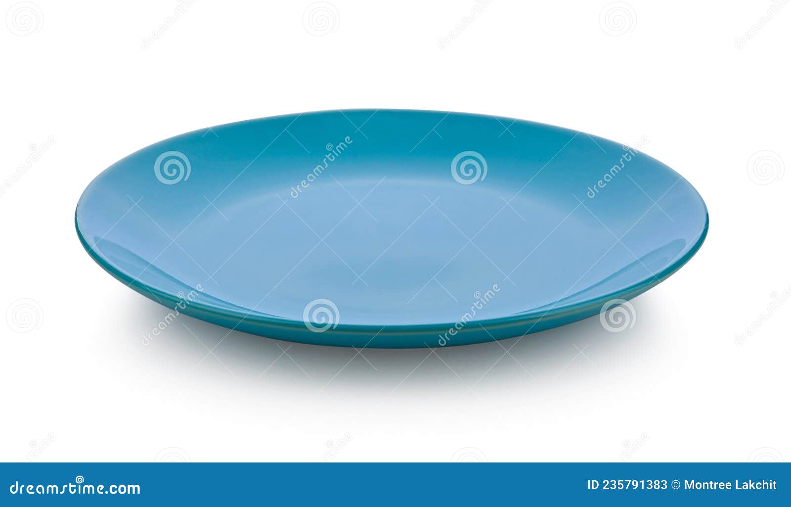 Blue Ceramic Plate on White Background Stock Image - Image of ware ...