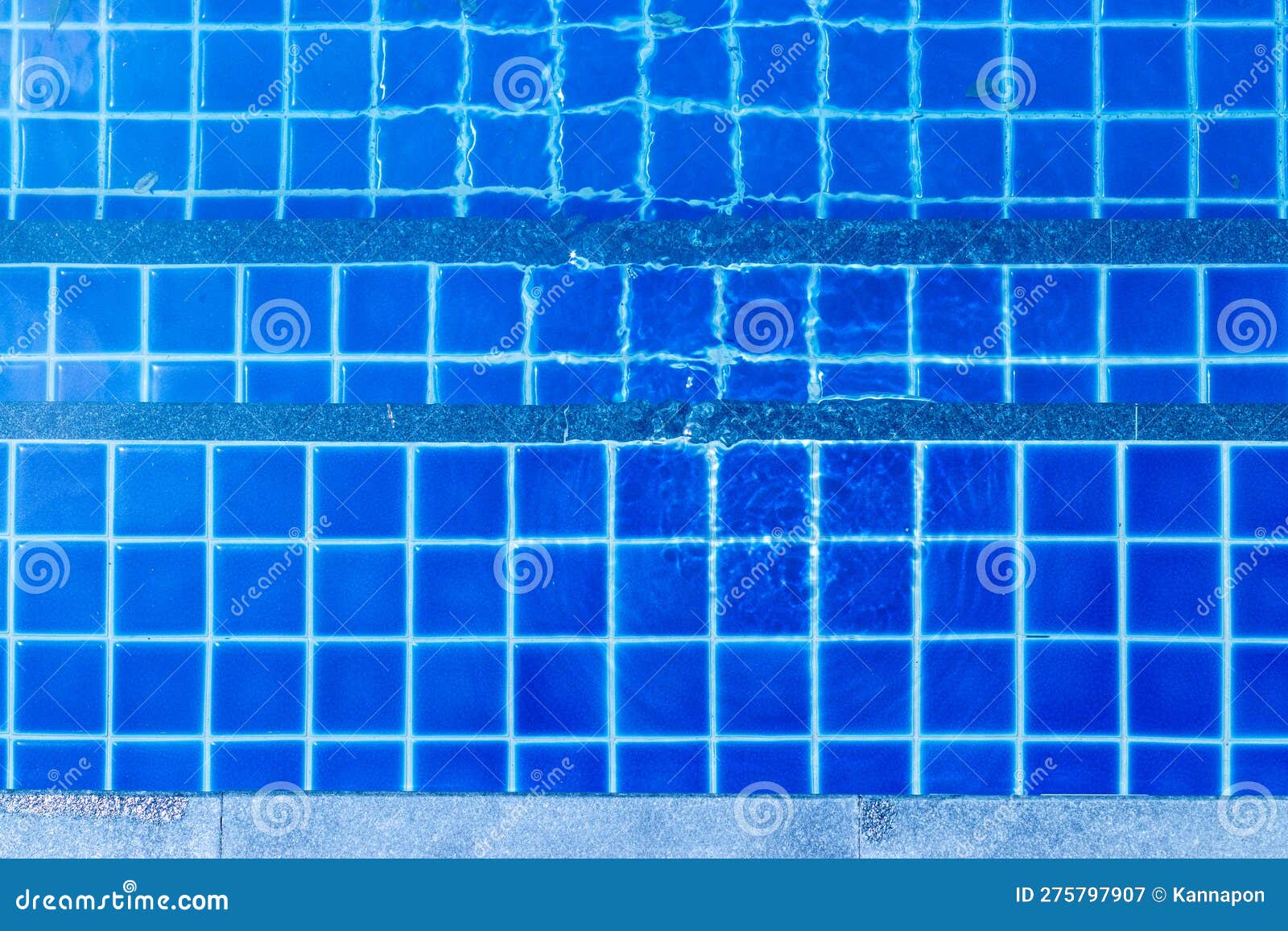 Blue Ceramic Tile Mosaic in a Swimming Pool. Background and Texture ...