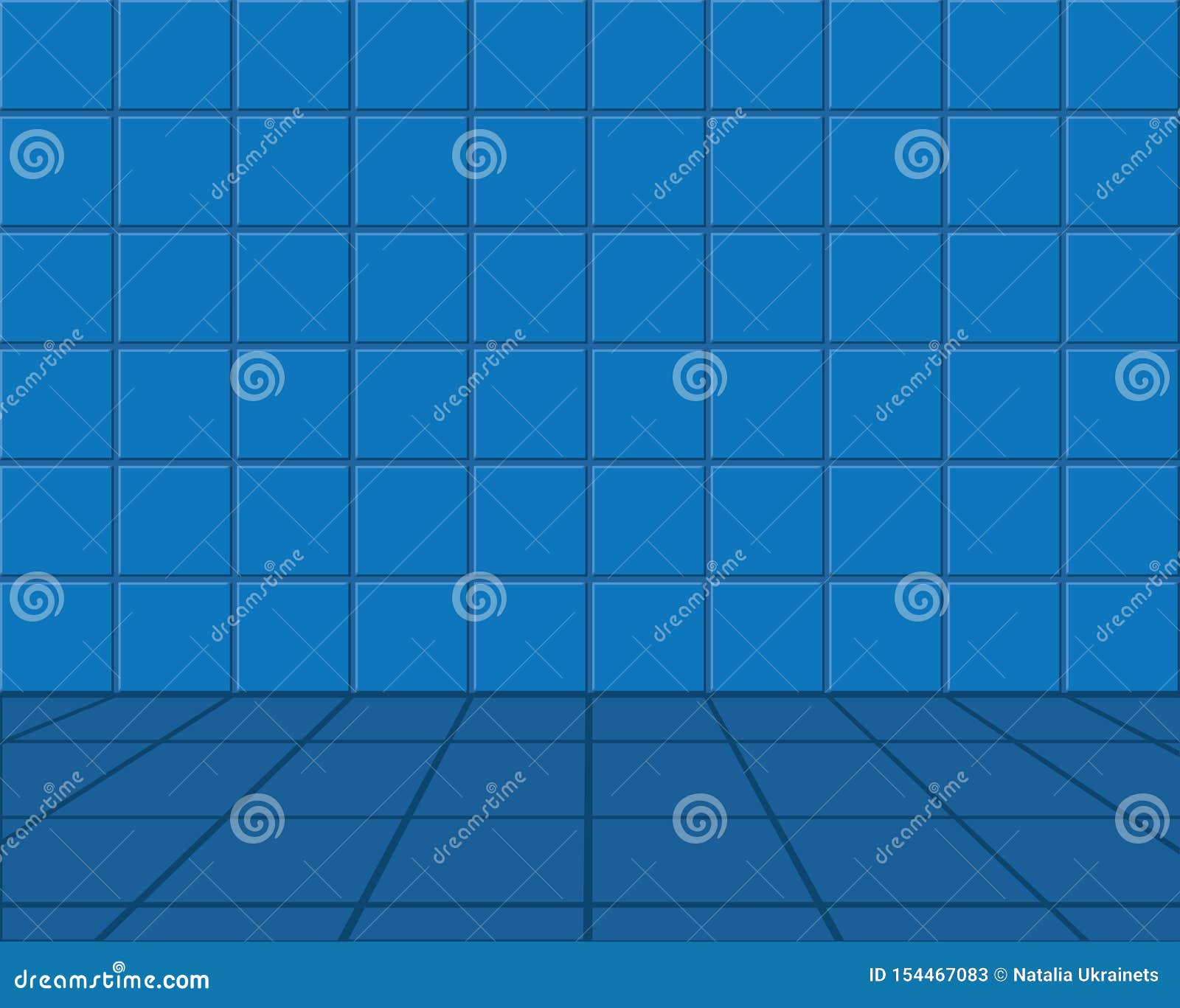 Blue Ceramic Tile Wall and Floor Stock Vector - Illustration of clean ...