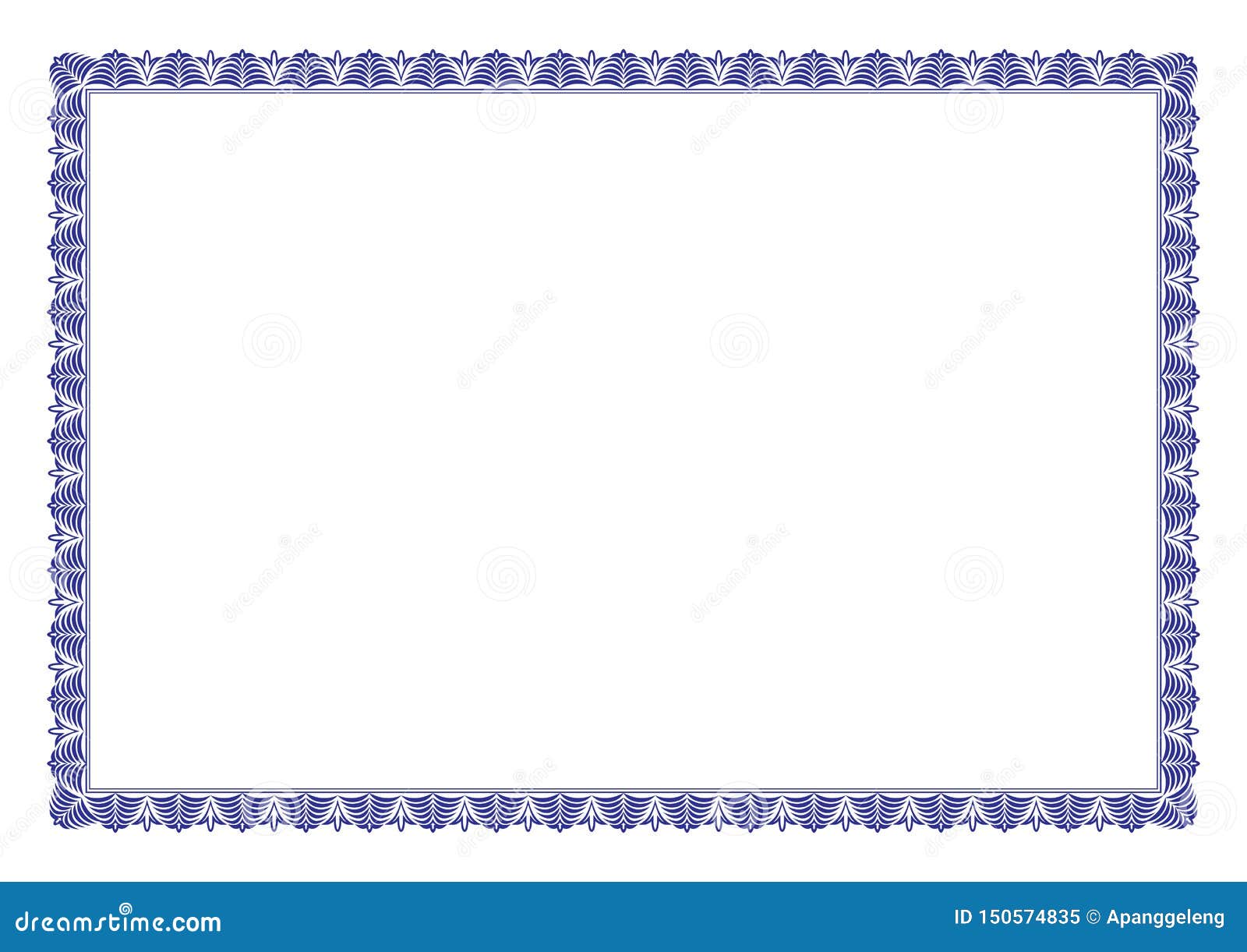Blue Certificate of Appreciation Border Stock Vector - Illustration of ...