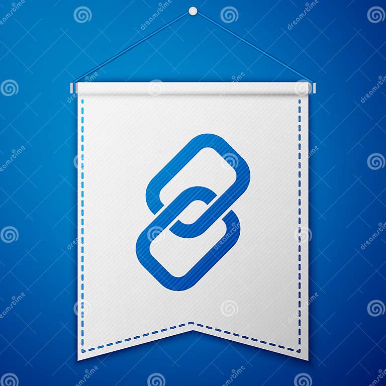 Blue Chain Link Icon Isolated on Blue Background. Link Single ...