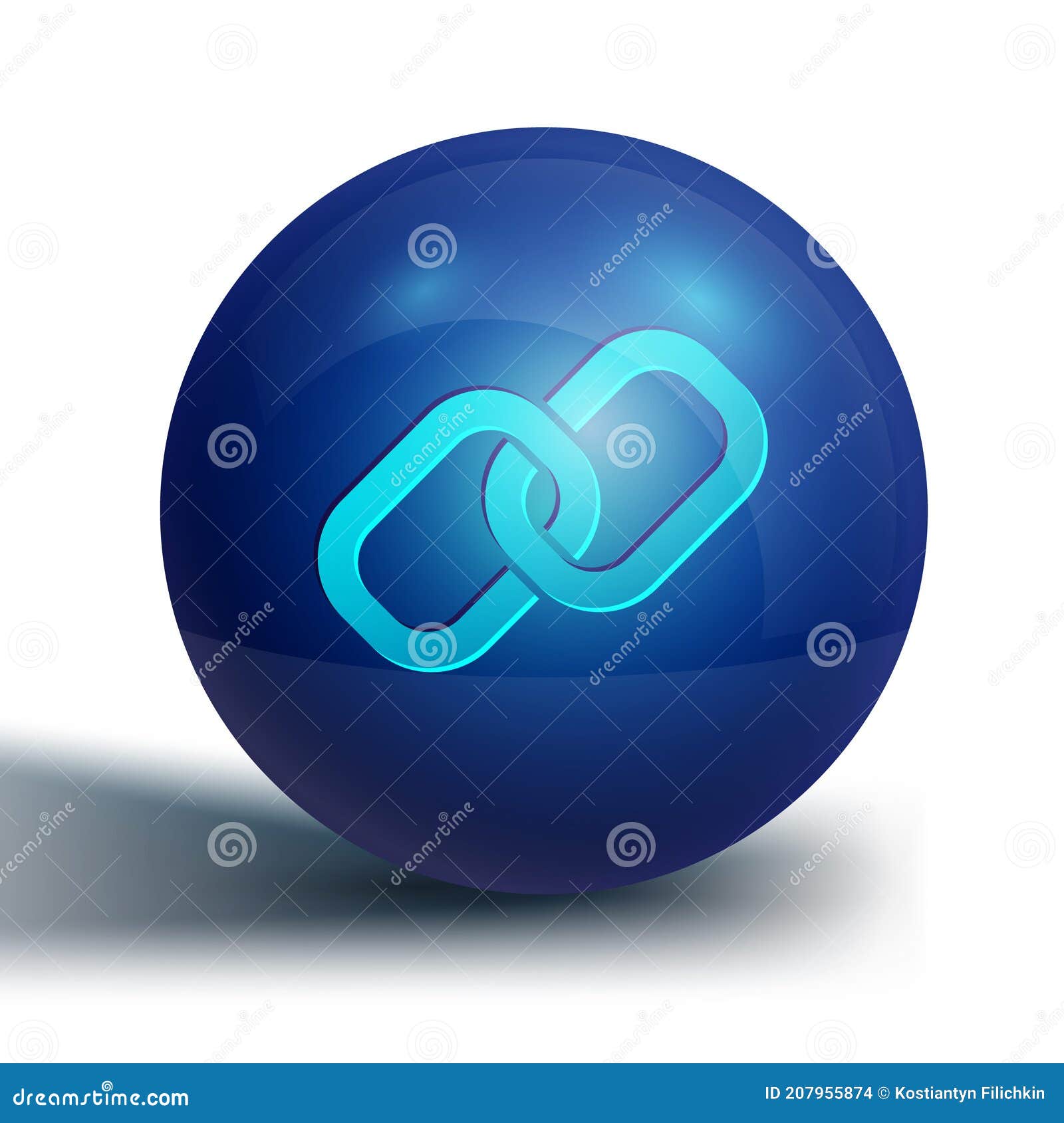 Blue Chain Link Icon Isolated on White Background. Link Single ...