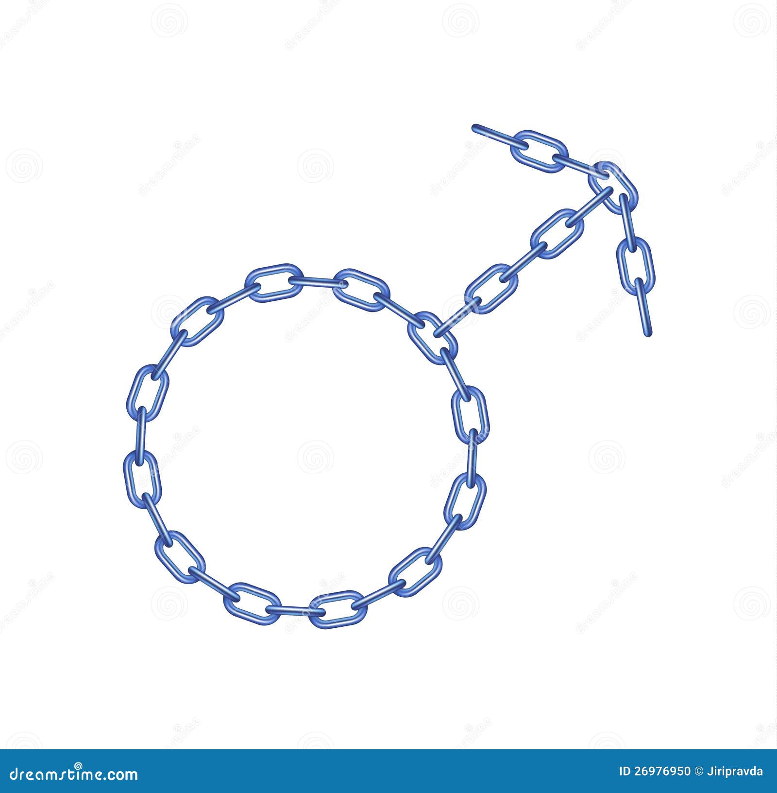 Blue Chain In Shape Of Male Symbol Stock Vector - Image: 26976950
