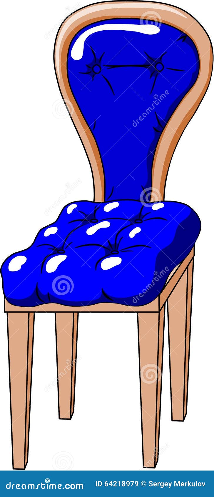 Blue chair stock vector. Illustration of blue, easy, white - 64218979