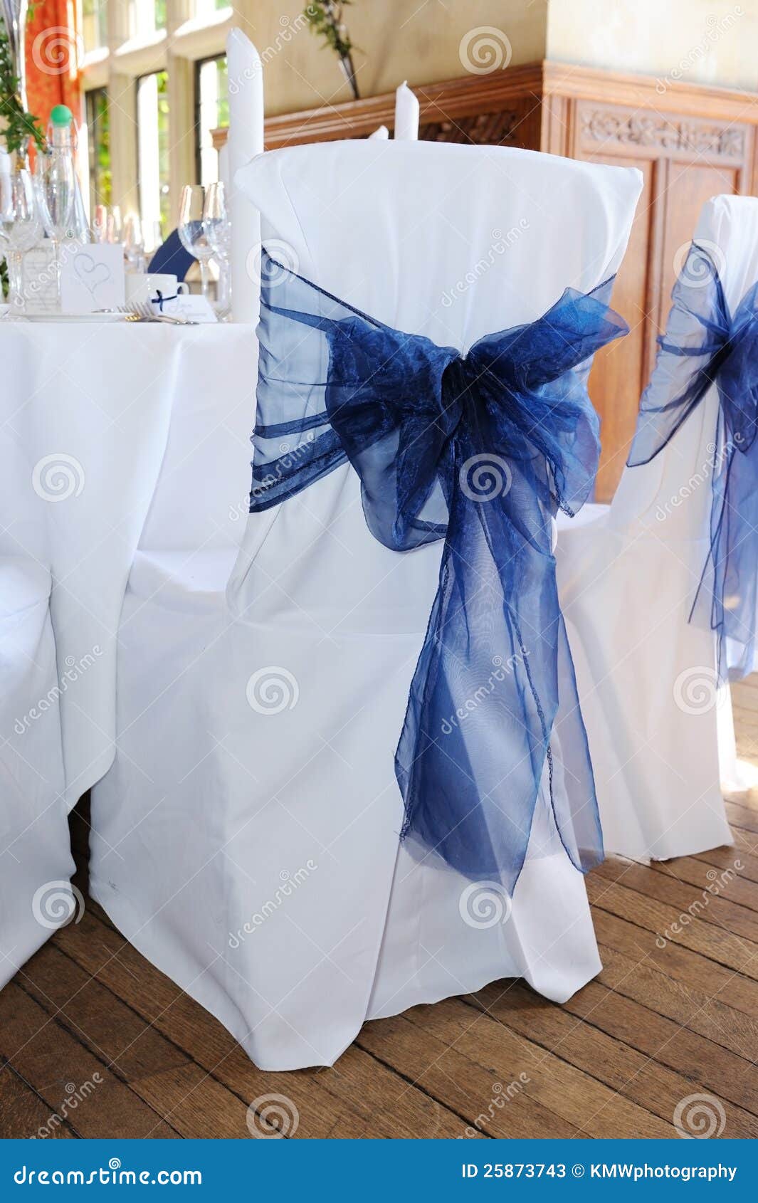 Blue chair cover stock image. Image of blue, event, decor - 25873743