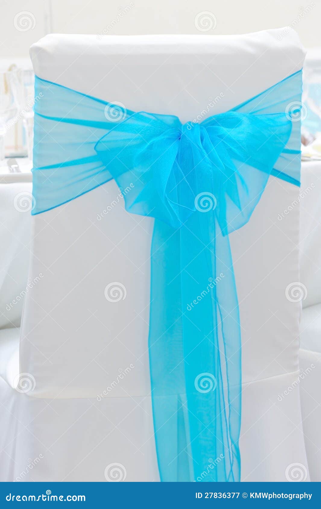 Blue chair cover stock image. Image of vibrant, tied - 27836377