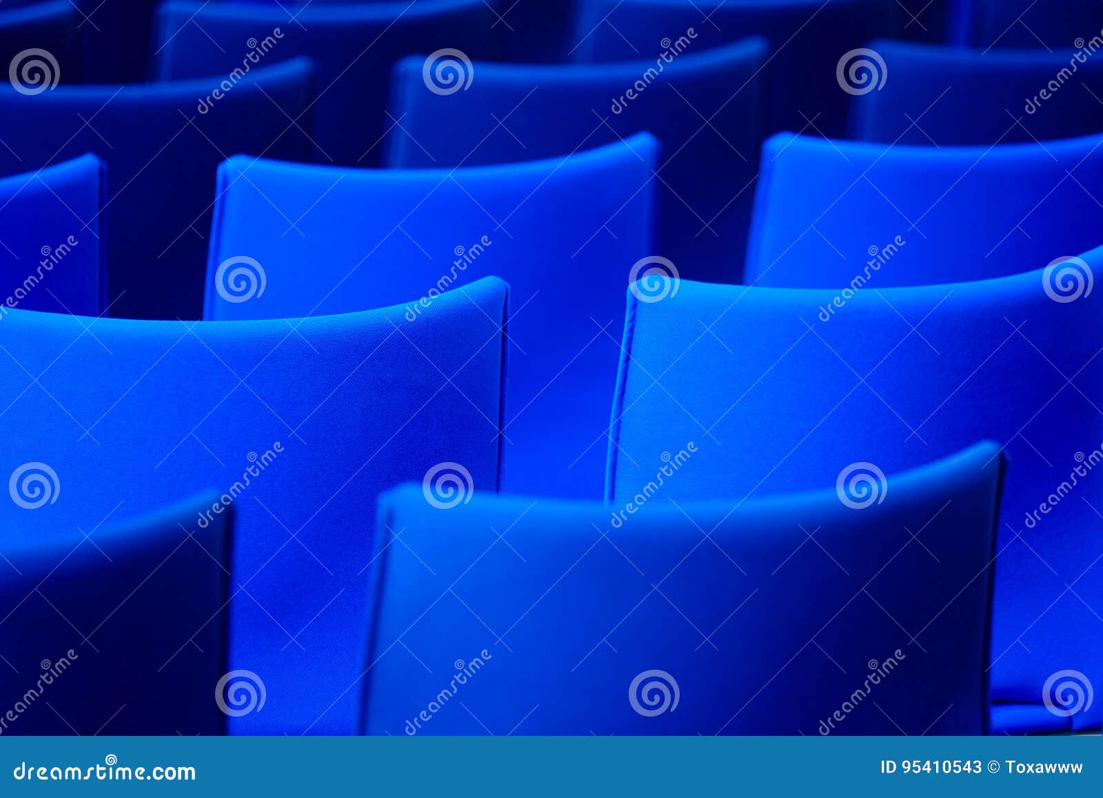 Blue Chairs in the Conference Hall. Stock Image - Image of office ...