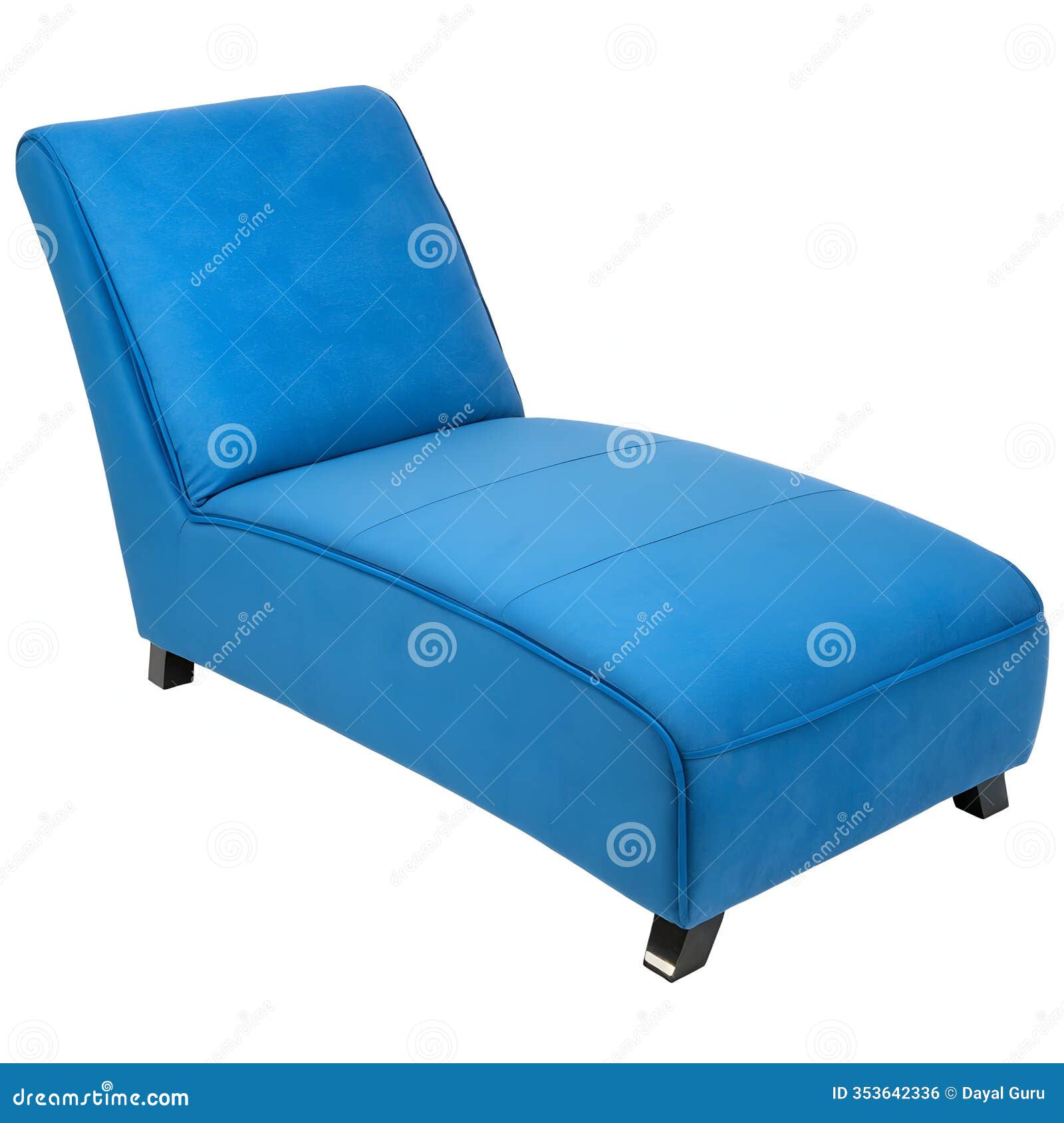 Blue Chaise Lounge Isolated on White Background Stock Illustration ...