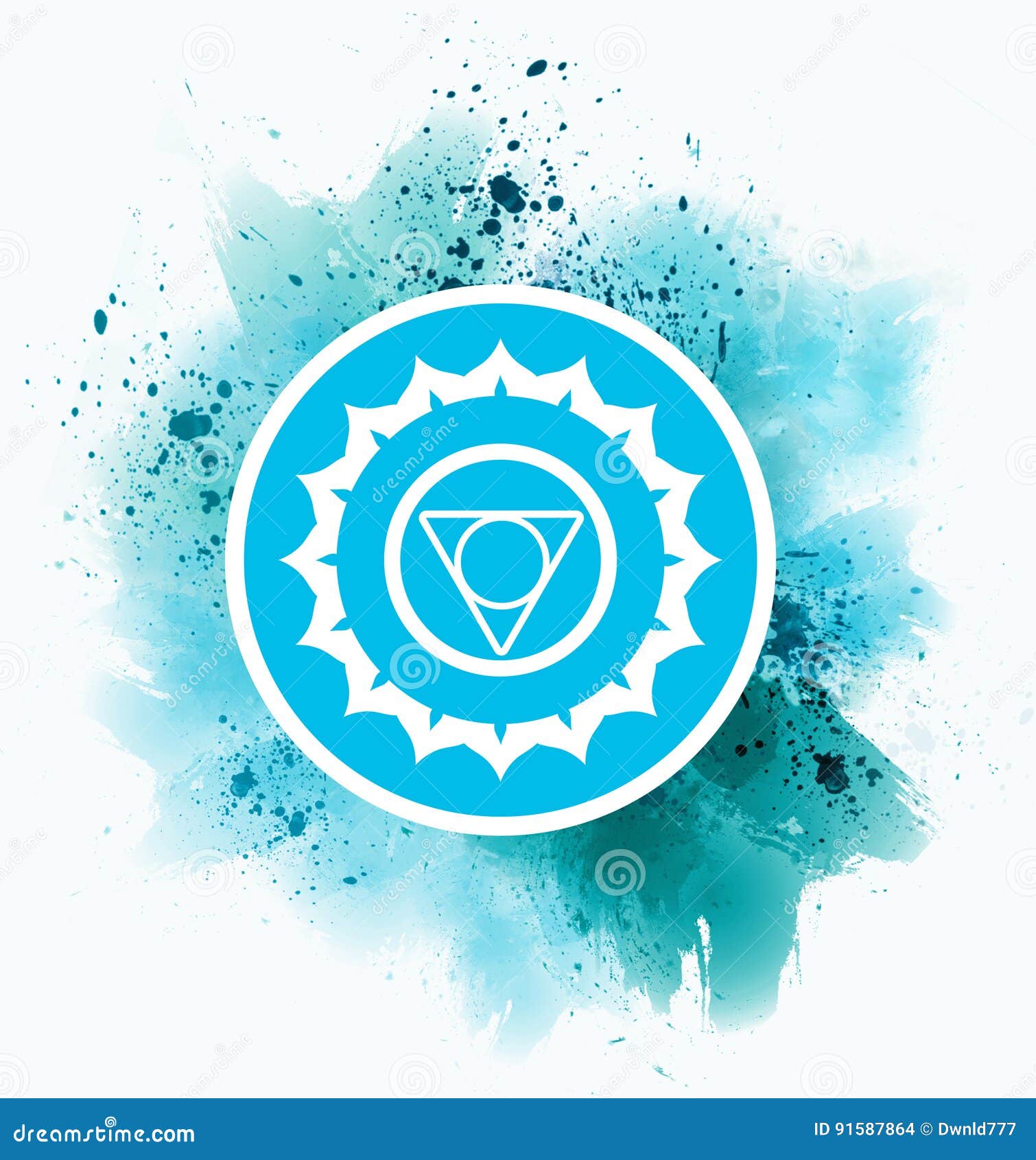 Blue chakra symbol stock illustration. Illustration of ayurveda - 91587864