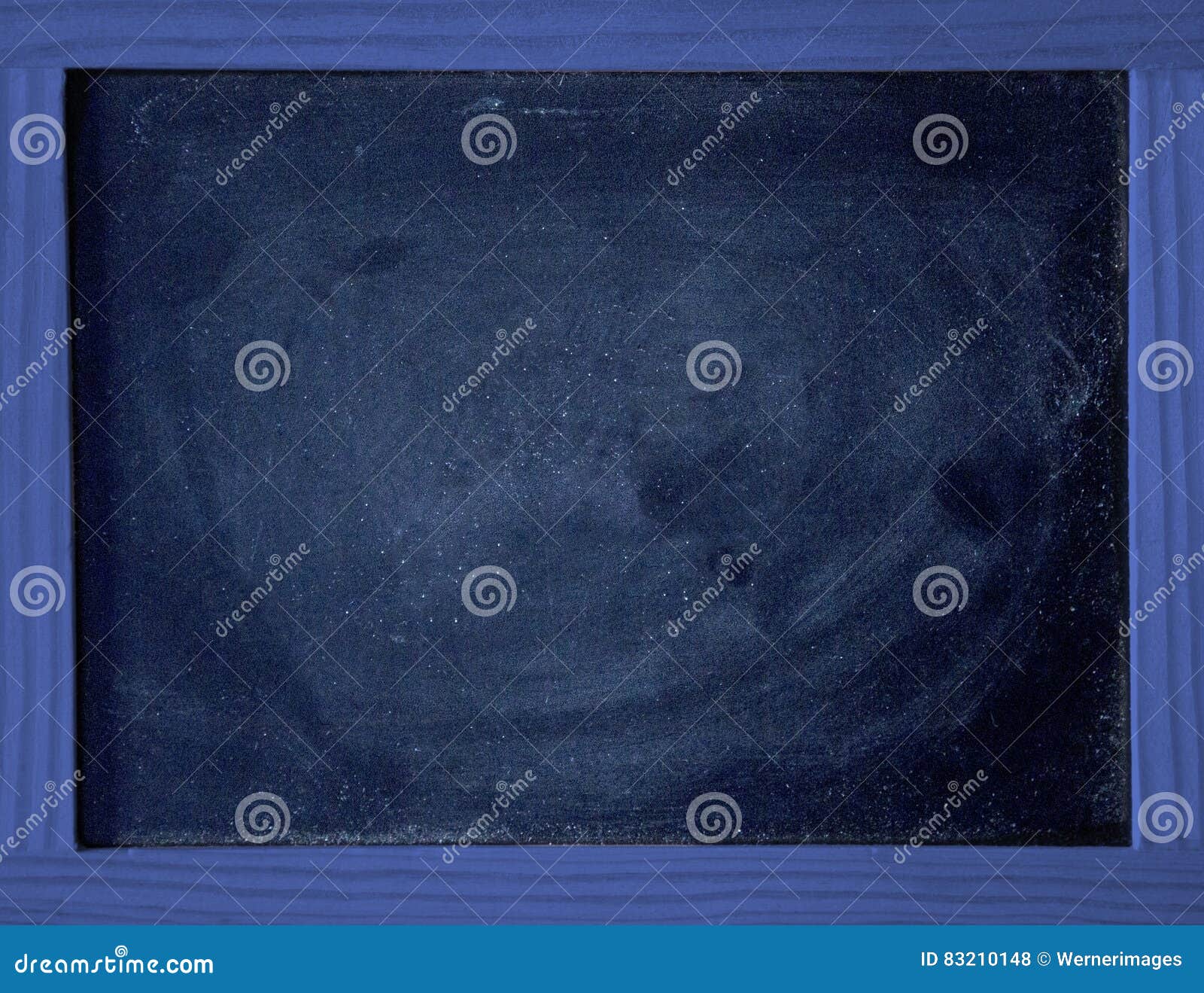 Blue Chalk Board with Wooden Frame Stock Photo - Image of texture ...