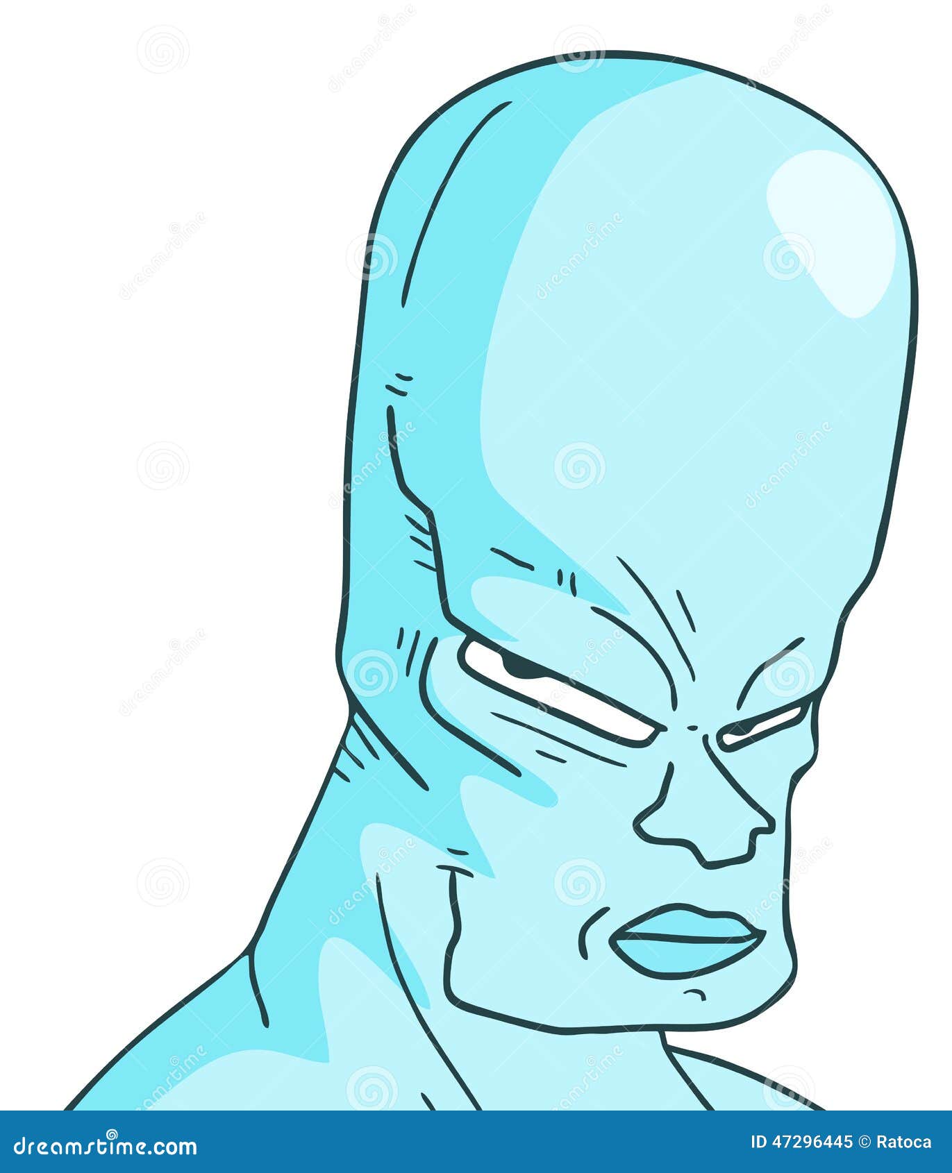 Blue character stock vector. Illustration of mouth, stupefaction - 47296445