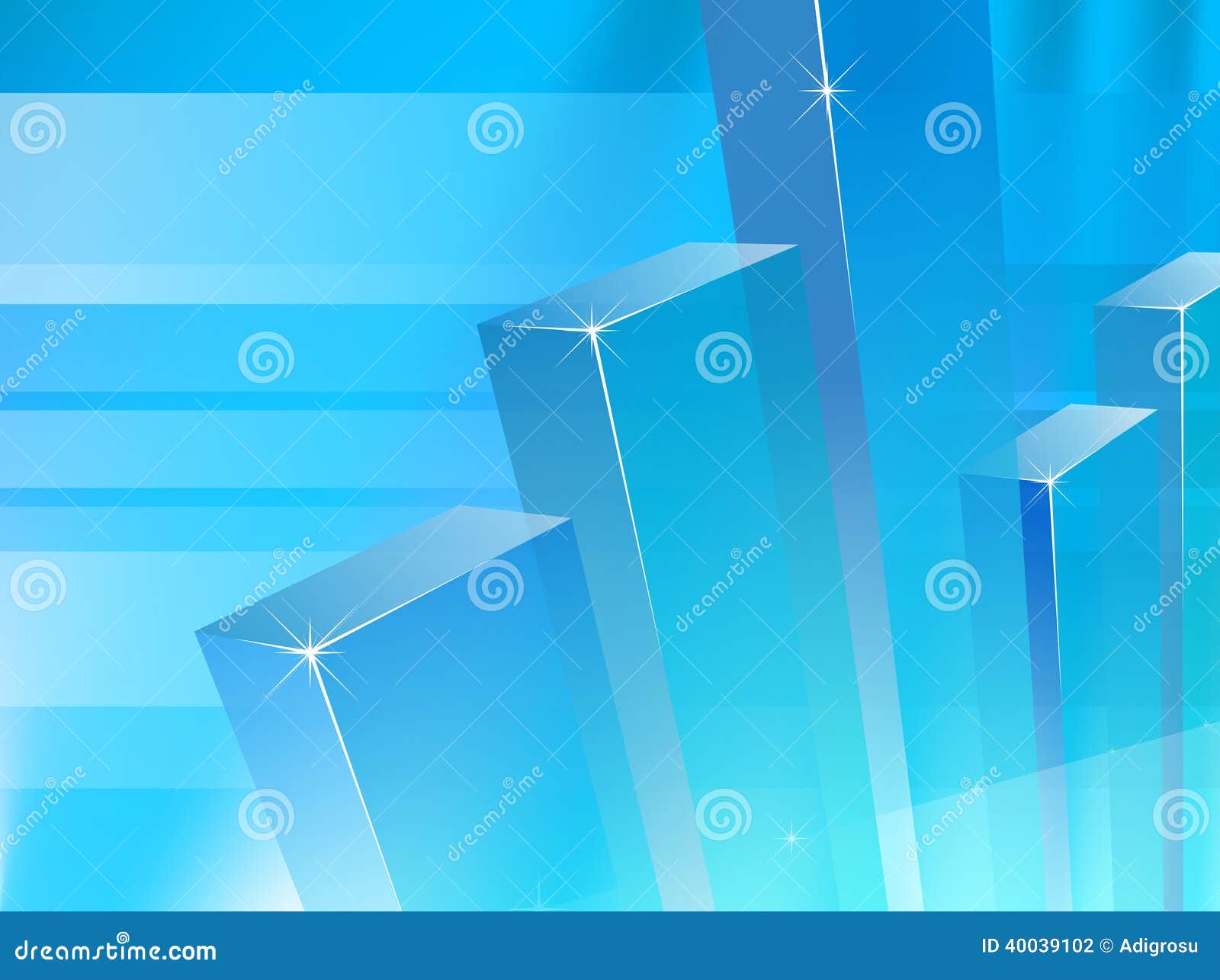 Blue Chart Columns on Transparent Light Blue Background Stock Vector ...