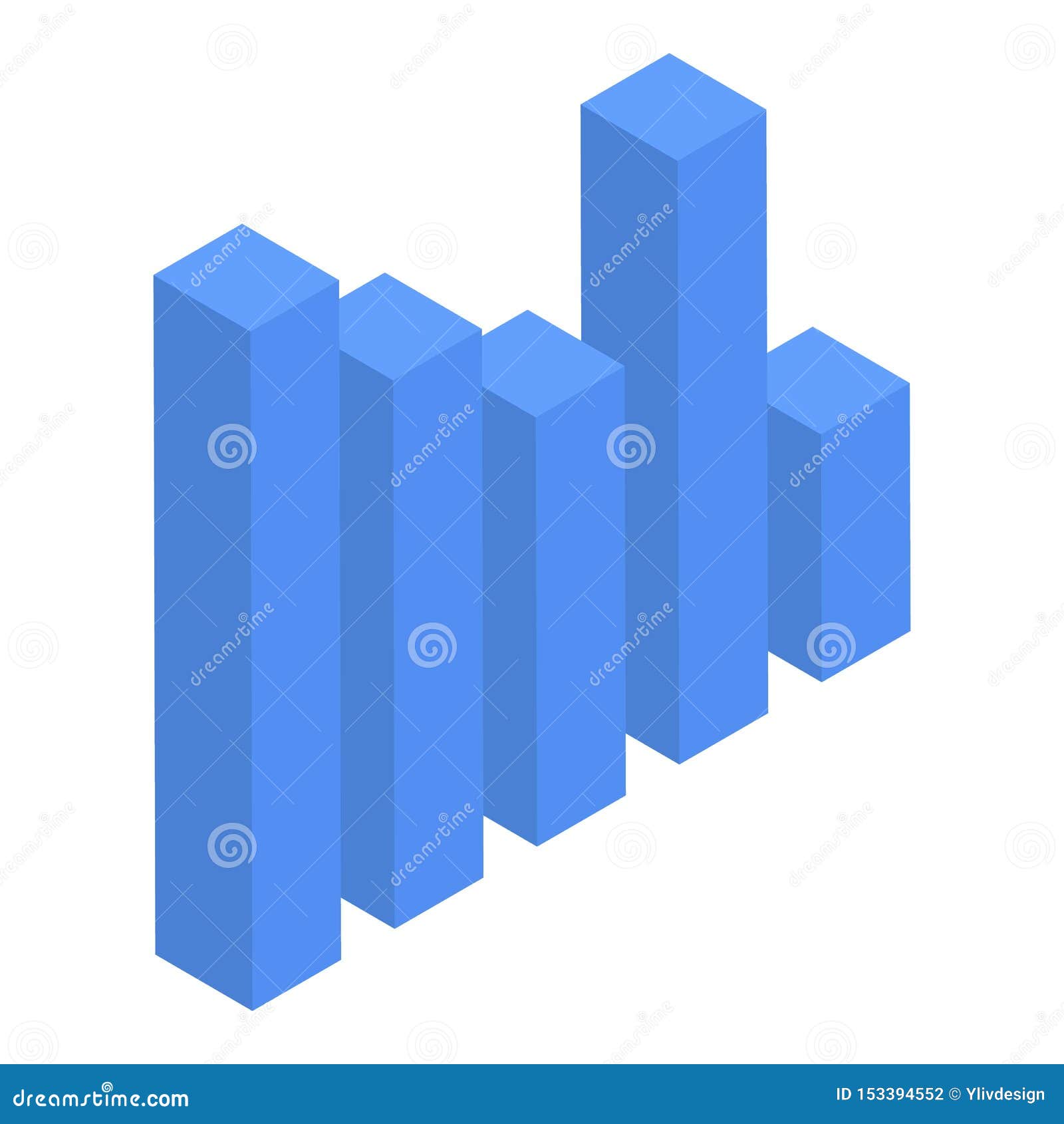 Blue Chart Icon, Isometric Style Stock Vector - Illustration of option ...