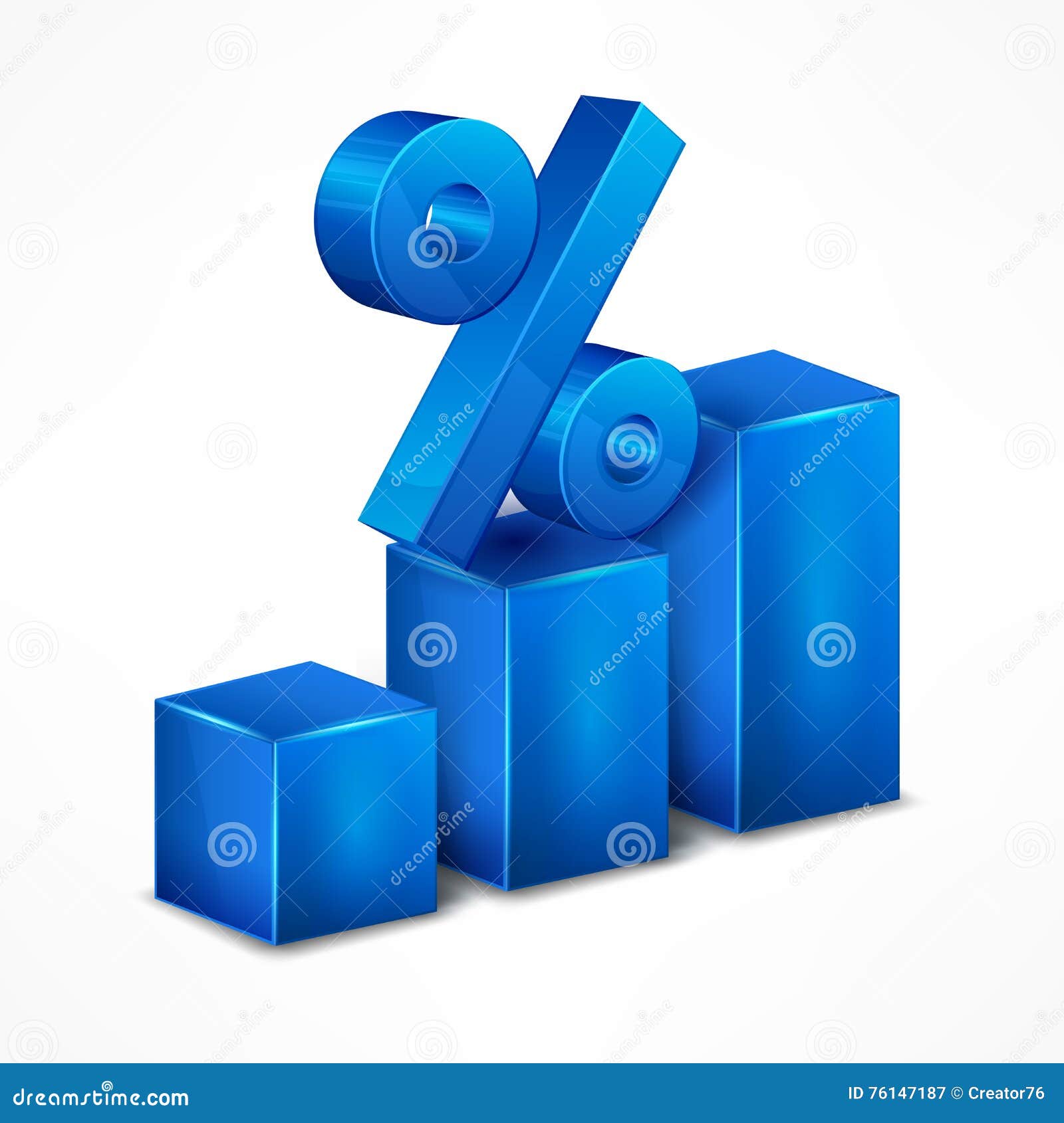 Blue Chart with Percent on White Stock Vector - Illustration of graphic ...