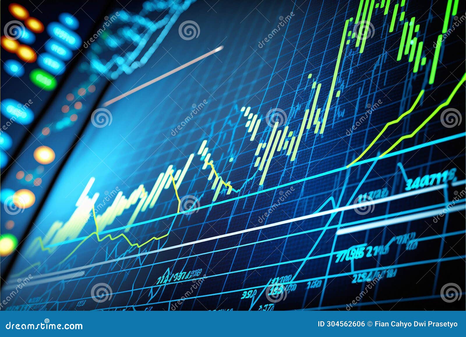 Blue Chart Trading Background Stock Photo - Image of trade, diagram ...