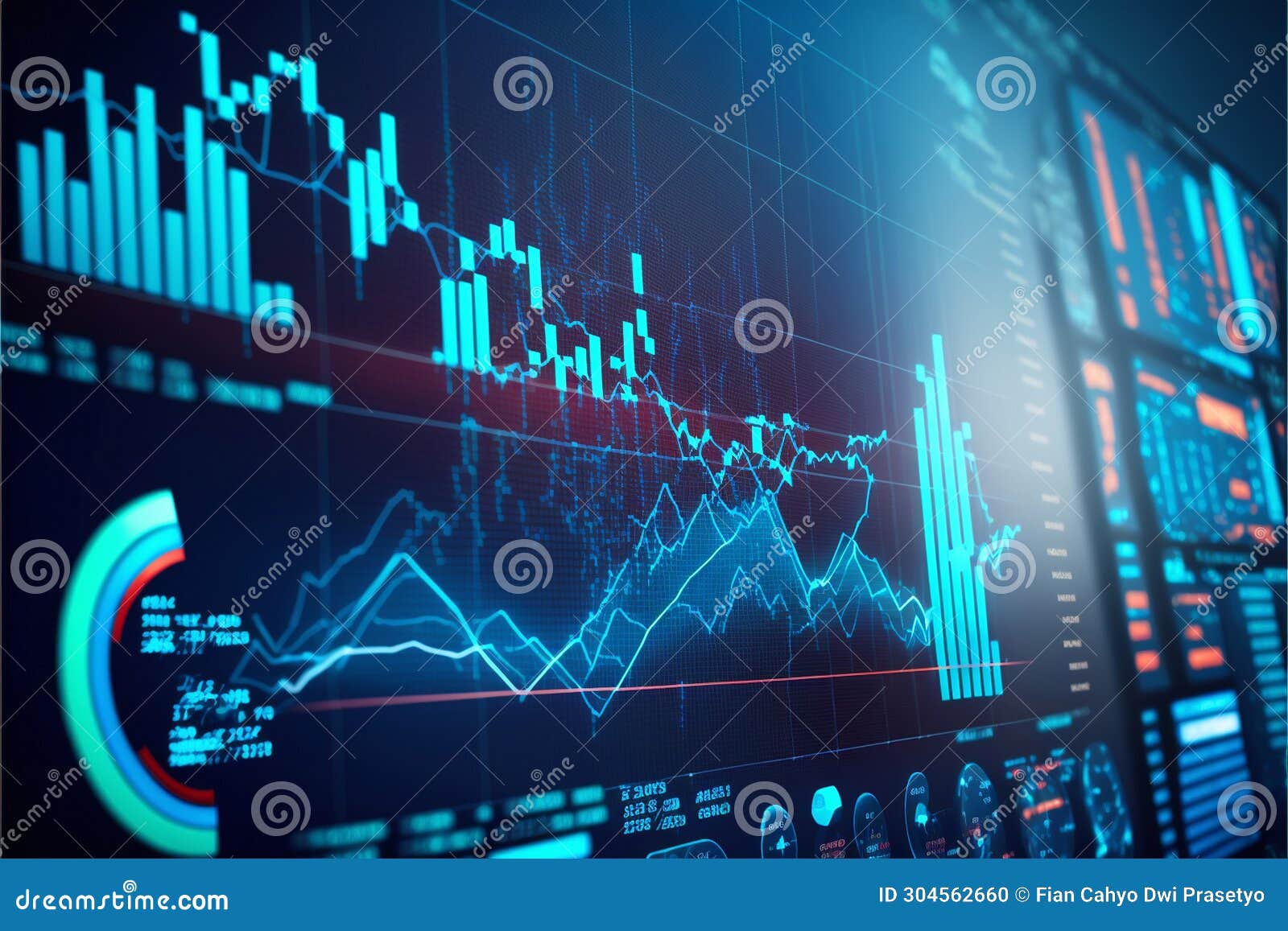 Blue Chart Trading Background Stock Photo - Image of blue, trade: 304562660