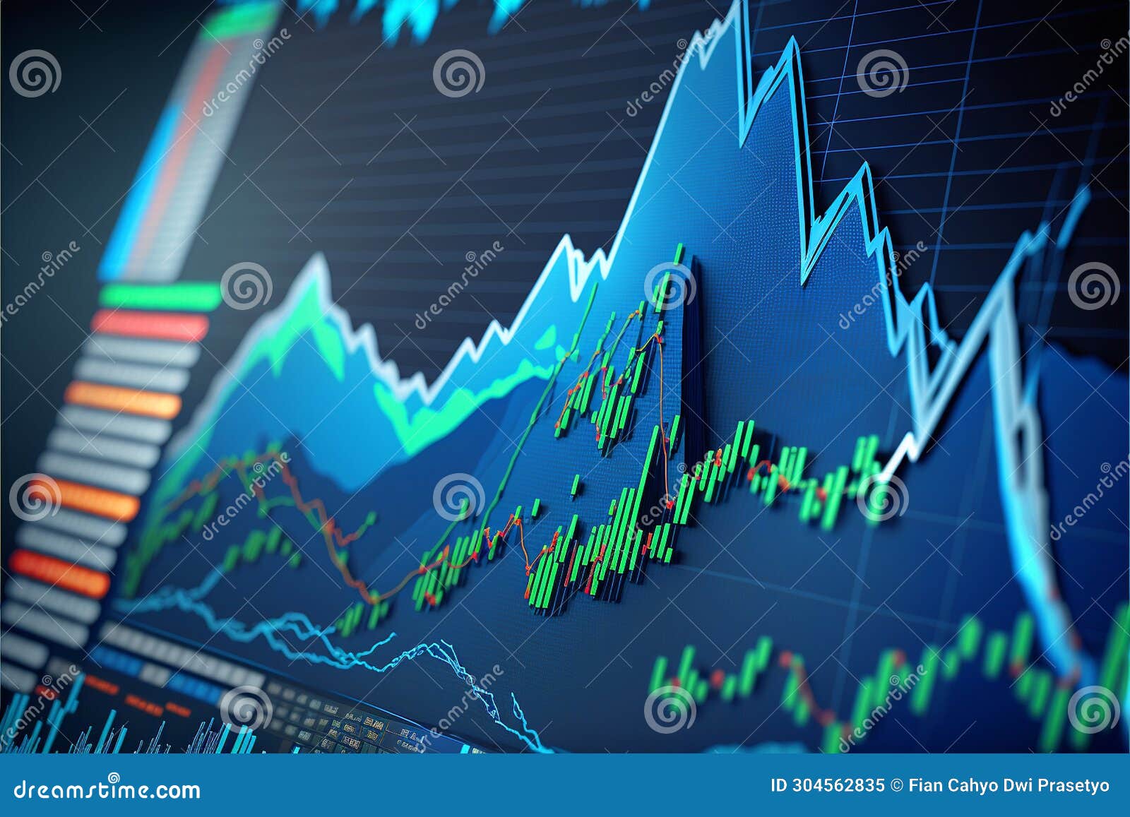 Blue Chart Trading Background Stock Image - Image of finance, blue ...