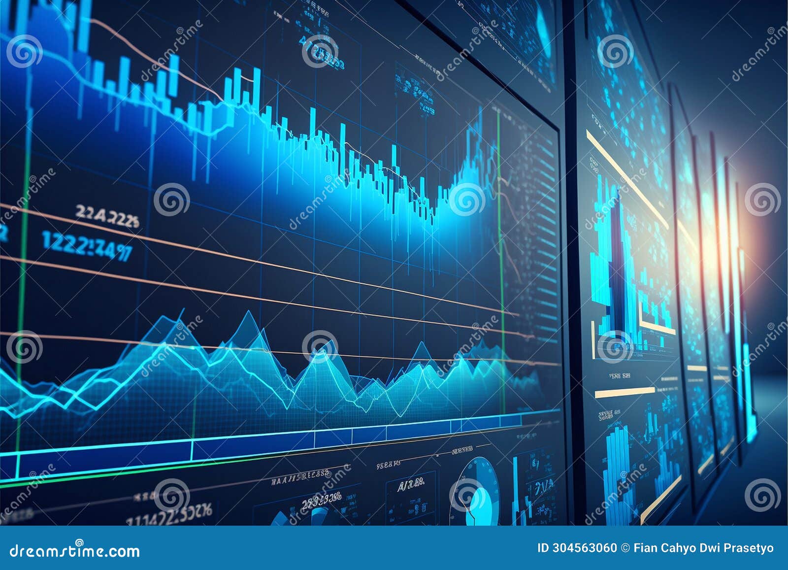 Blue Chart Trading Background Stock Photo - Image of abstract, success ...