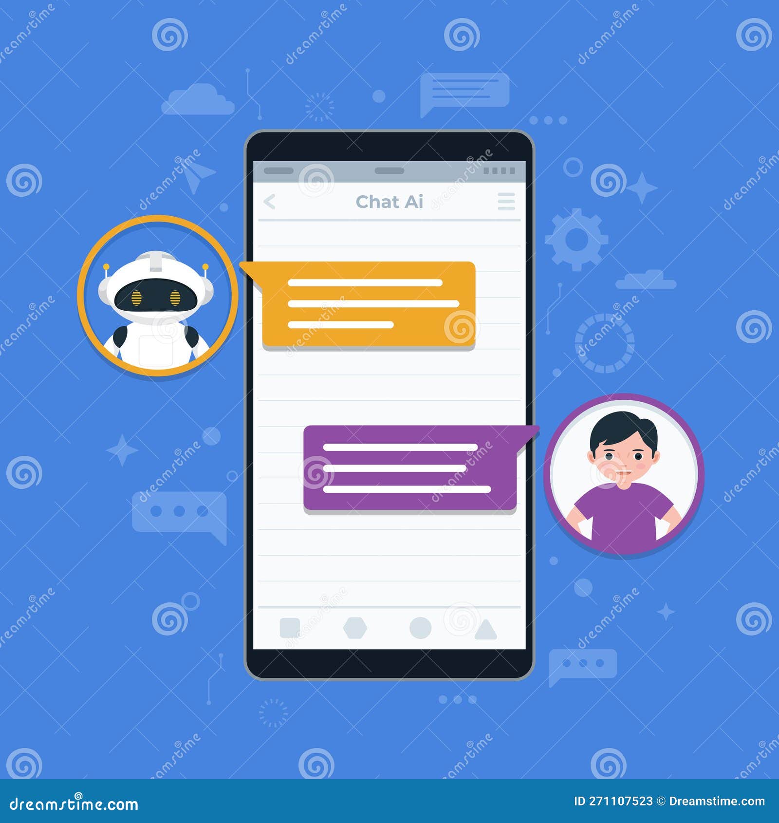 Blue Chat Ai background stock vector. Illustration of intelligence ...