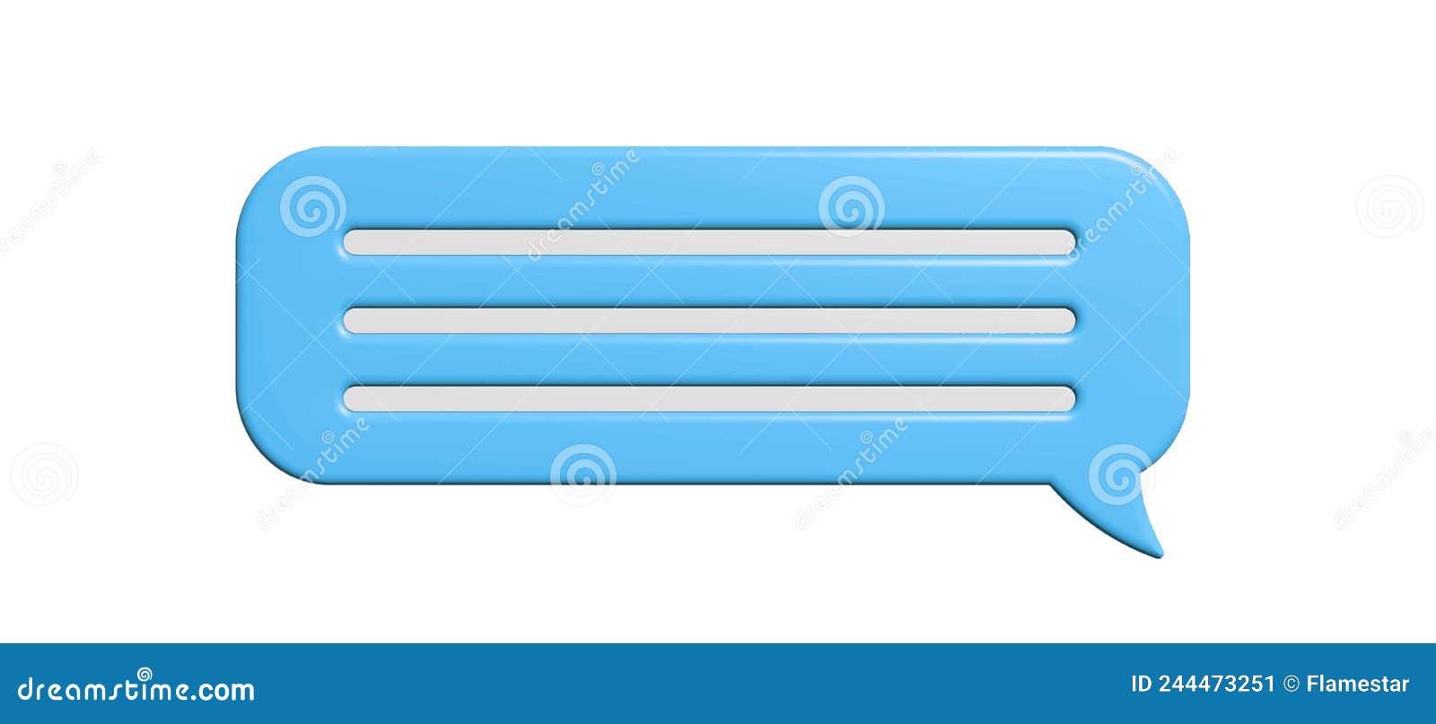 Blue Chat Bubble 3d Isolated on White. 3d Vector. Stock Vector ...
