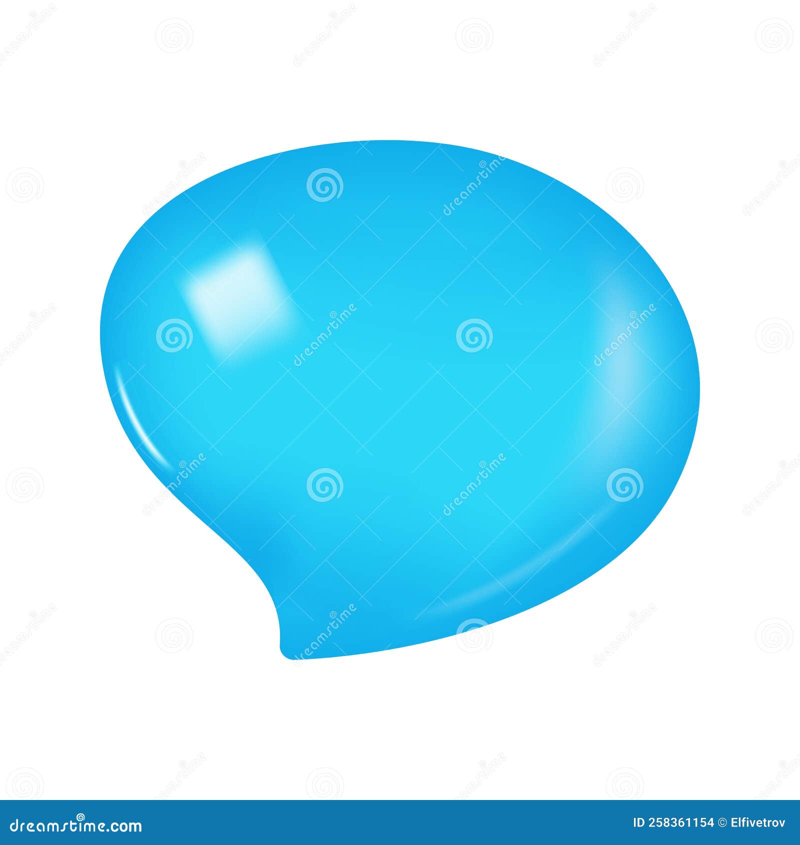 Blue Chat Bubble Isolated on White Stock Vector - Illustration of ...
