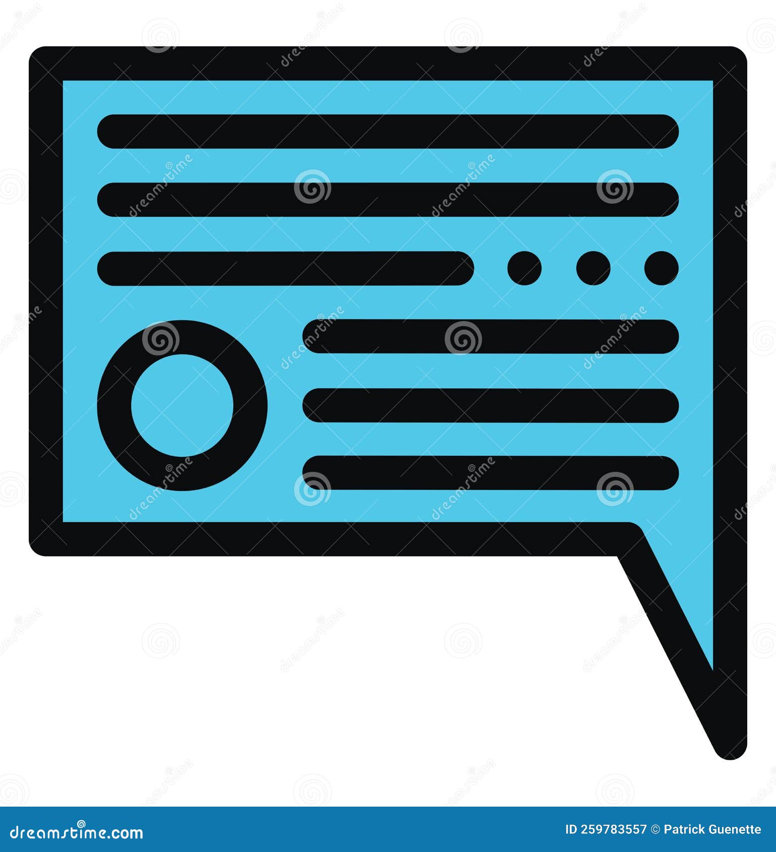 Blue chat head, icon stock vector. Illustration of cellphone - 259783557