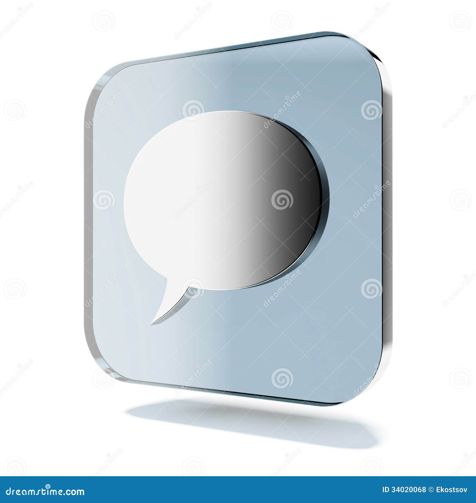 Blue chat icon stock illustration. Illustration of white - 34020068