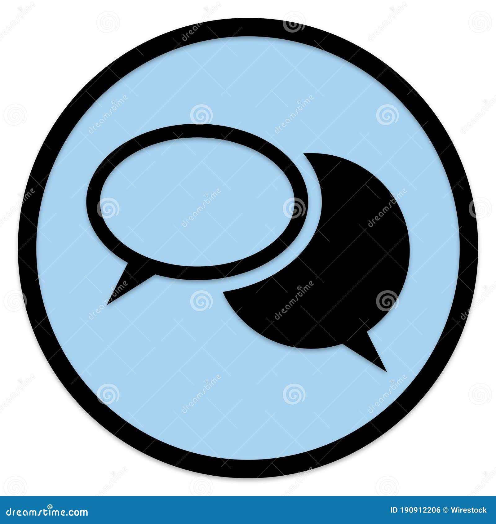 Blue Chat Icon on a White Background Stock Illustration - Illustration ...