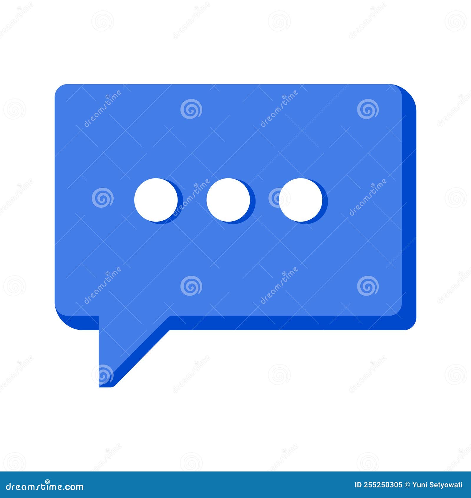Blue Chat Message Icon for Contact and Customer Service Vector ...
