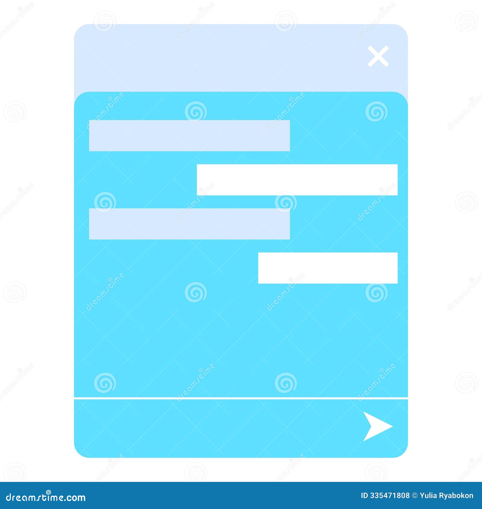 Blue Chatting App Interface with Empty Message Boxes Stock Vector ...