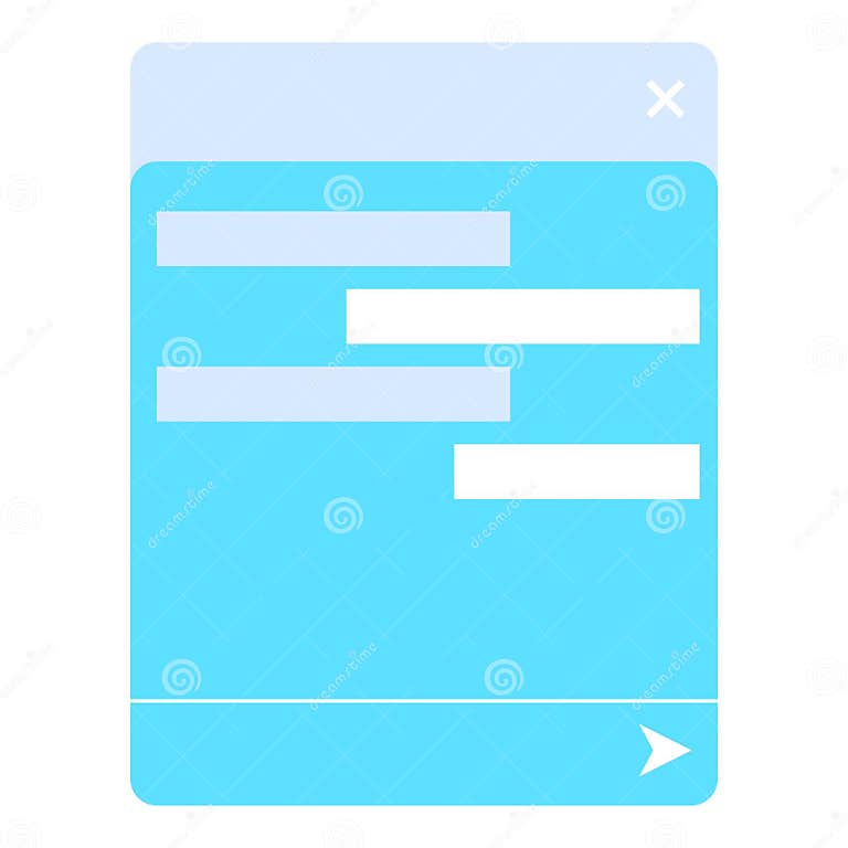 Blue Chatting App Interface with Empty Message Boxes Stock Vector ...