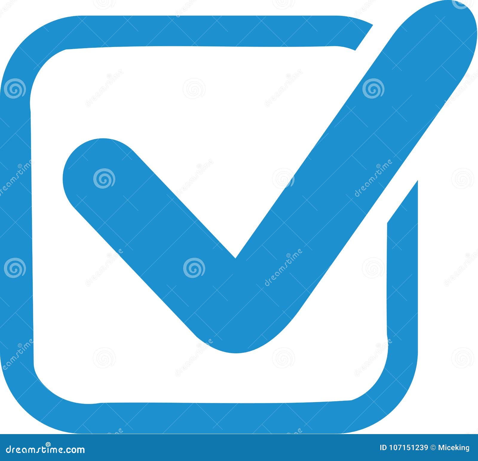 Blue check in box stock illustration. Illustration of tick - 107151239