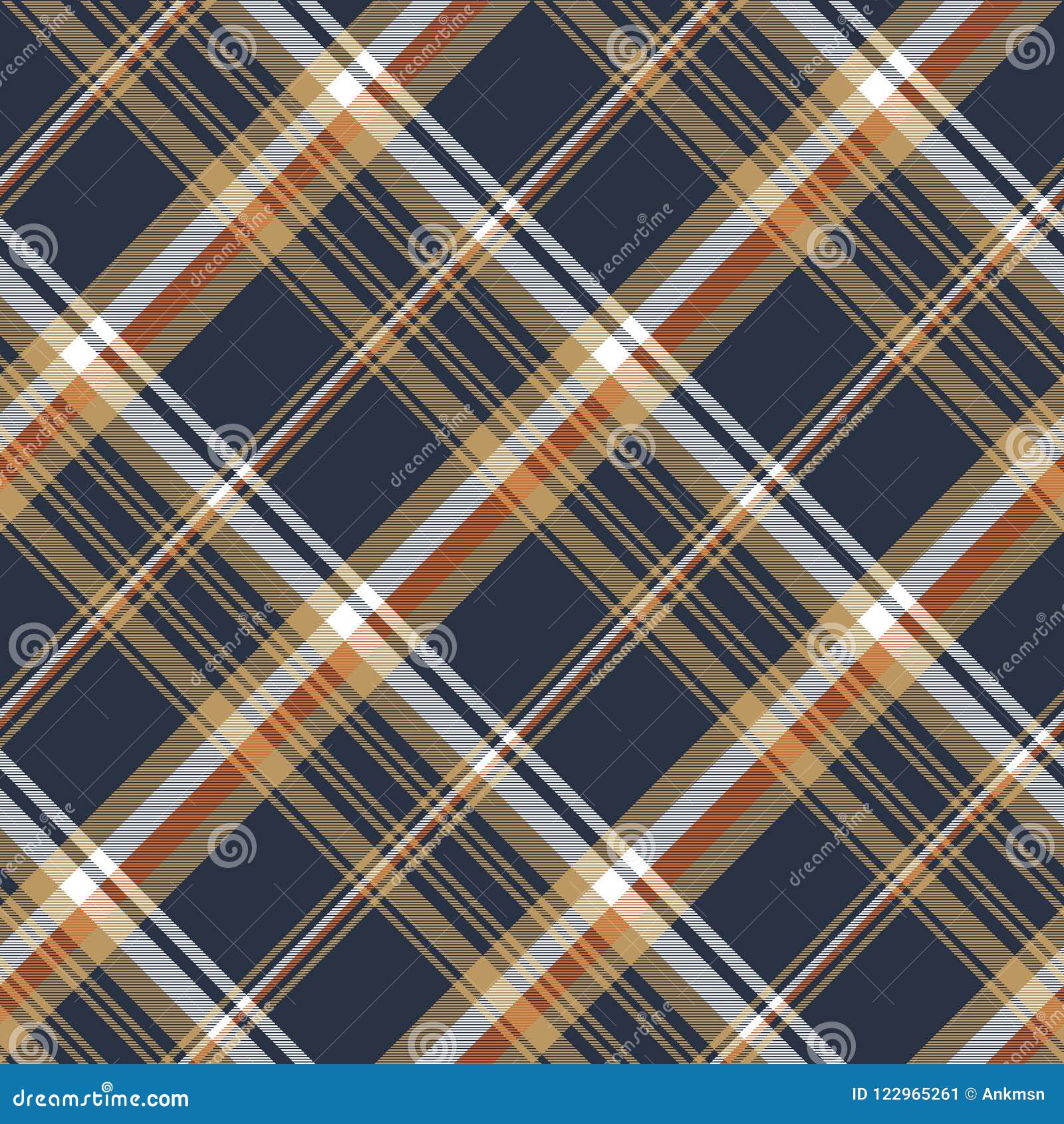 Blue Check Diagonal Seamless Fabric Texture Stock Vector - Illustration ...