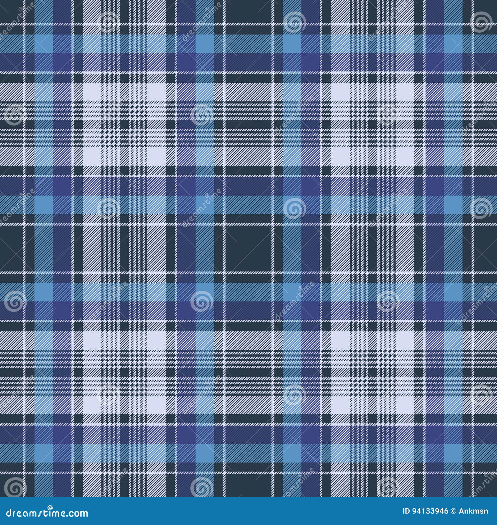 Blue Check Fabric Texture Diagonal Seamless Pattern Stock Vector ...