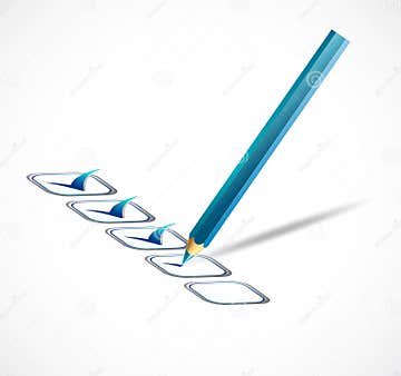 Blue Check List. Vector Illustration Stock Vector - Illustration of ...