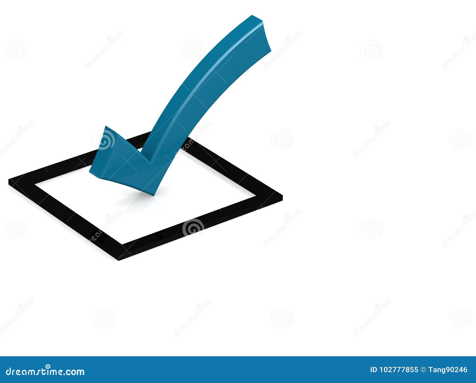 Blue Check Mark on Black Square Stock Illustration - Illustration of ...