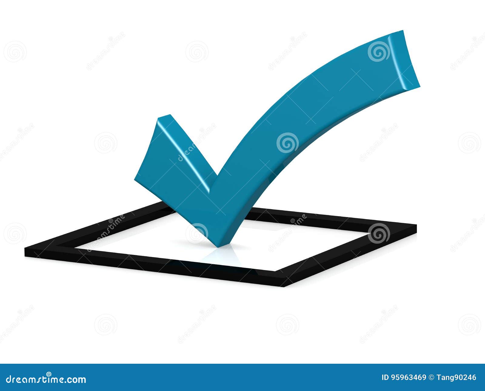 Blue Check Mark on Black Square Stock Illustration - Illustration of ...