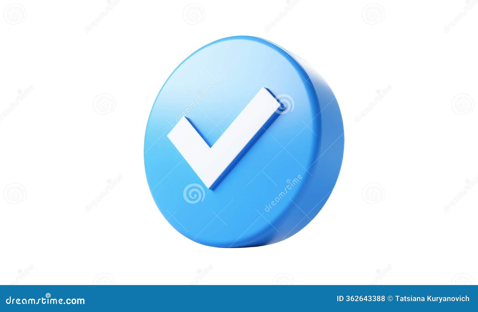 Blue Check Mark Icon, Symbolizing Approval or Confirmation. 3D Design ...