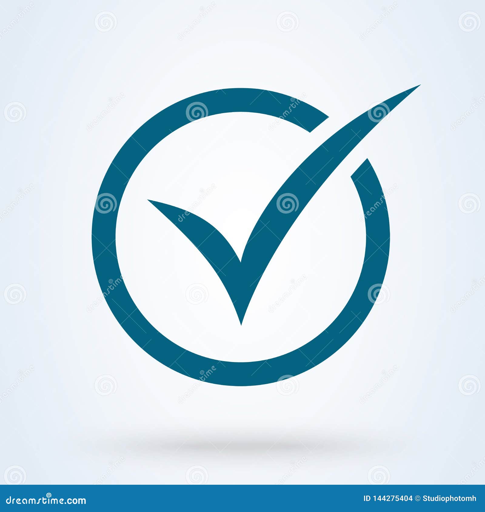 Blue Check Mark Icon. Tick Symbol in Blue Color, Vector Illustration ...