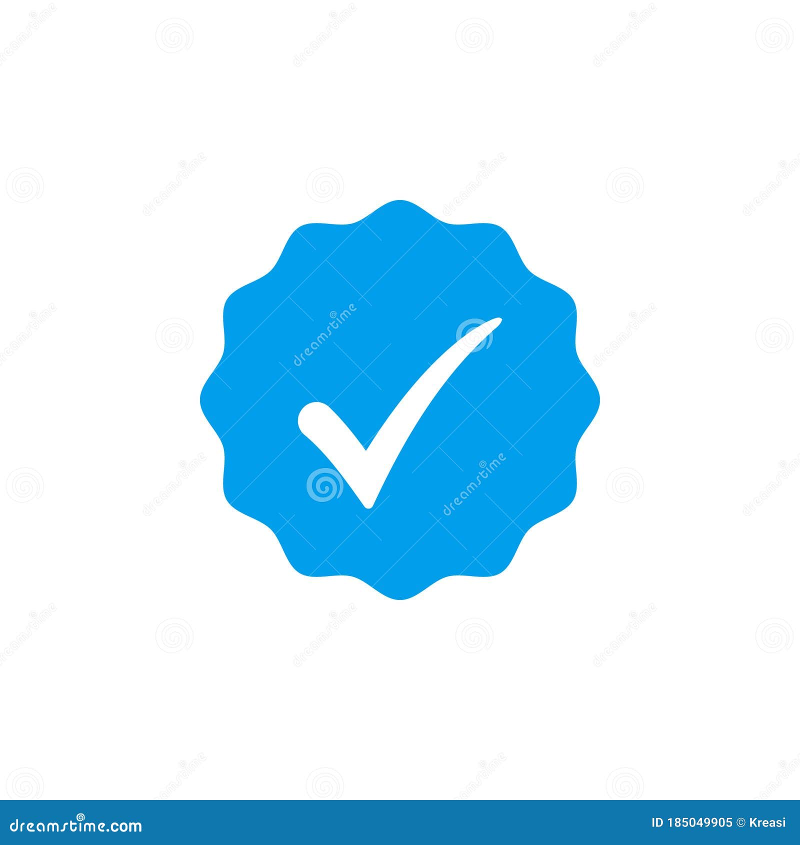 Blue Check Mark Icon Vector Design, Profile Verified Badge Stock Vector ...