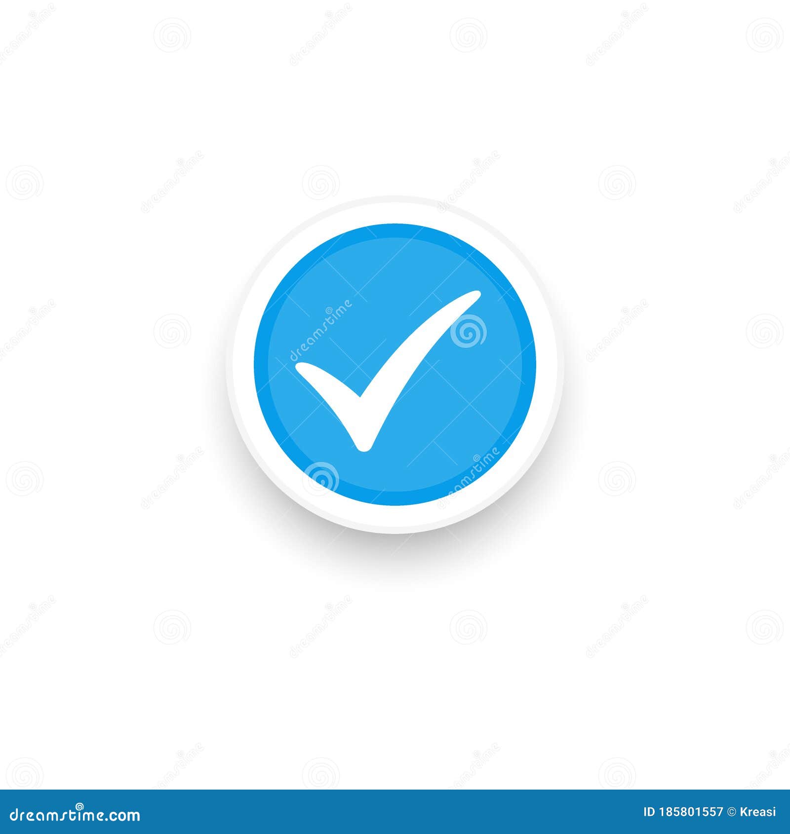 Blue Check Mark Icon Vector Design, Profile Verified Badge Stock Vector ...