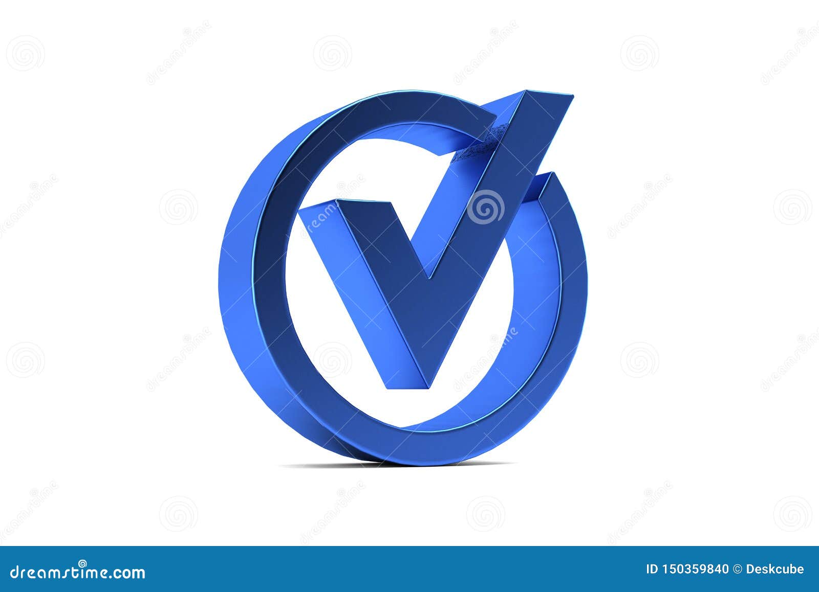 Blue Check Mark. 3D Render Illustration Stock Illustration ...