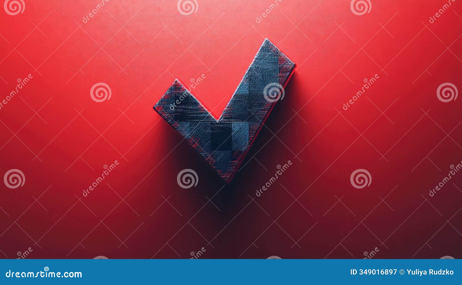 Blue Check Mark on Red Background Stock Image - Image of mark ...