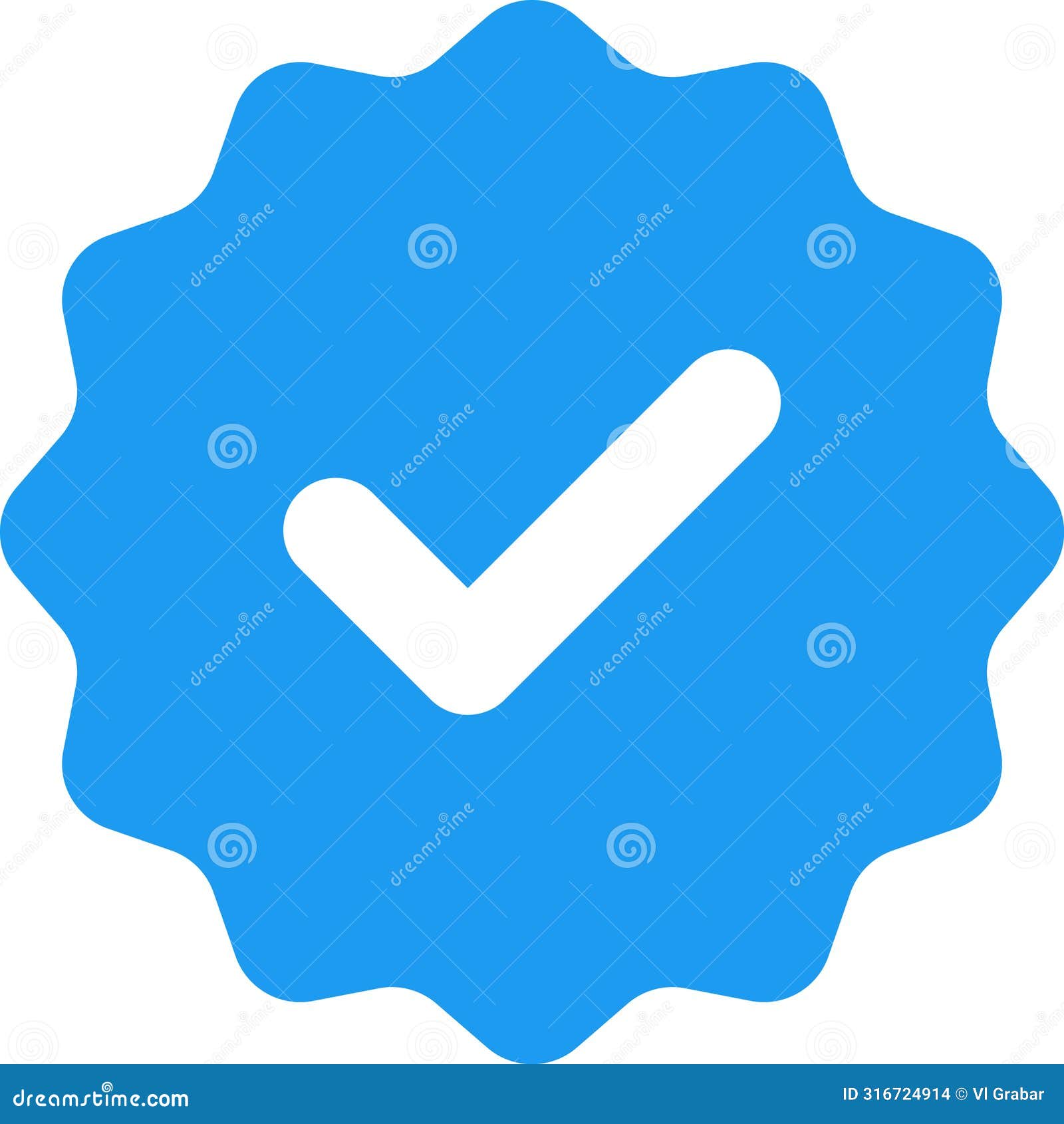 Blue Check Mark Tick Verification Icon Symbol Vector. Stock Vector ...