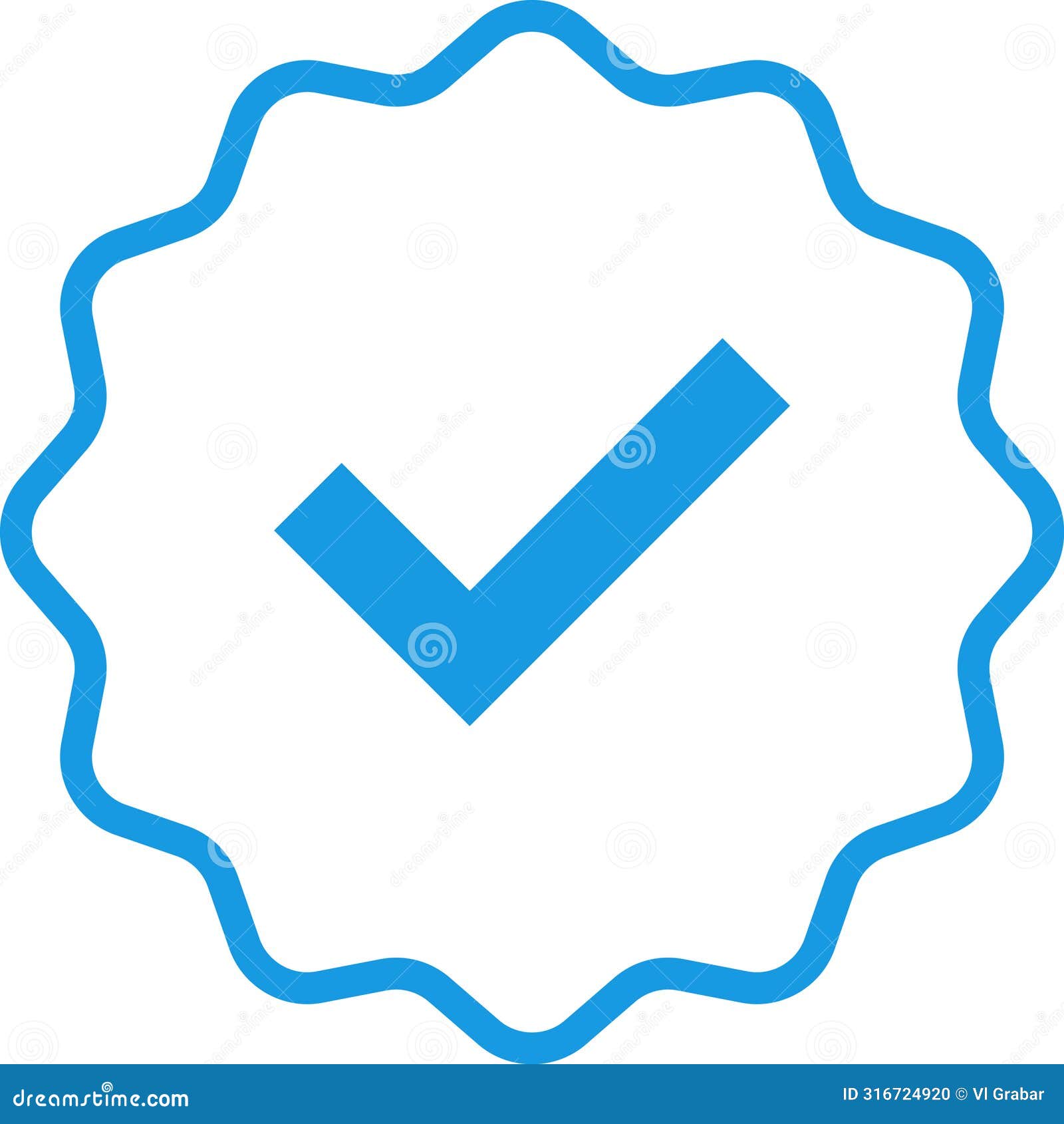 Blue Check Mark Tick Verification Icon Symbol Vector. Stock Vector ...