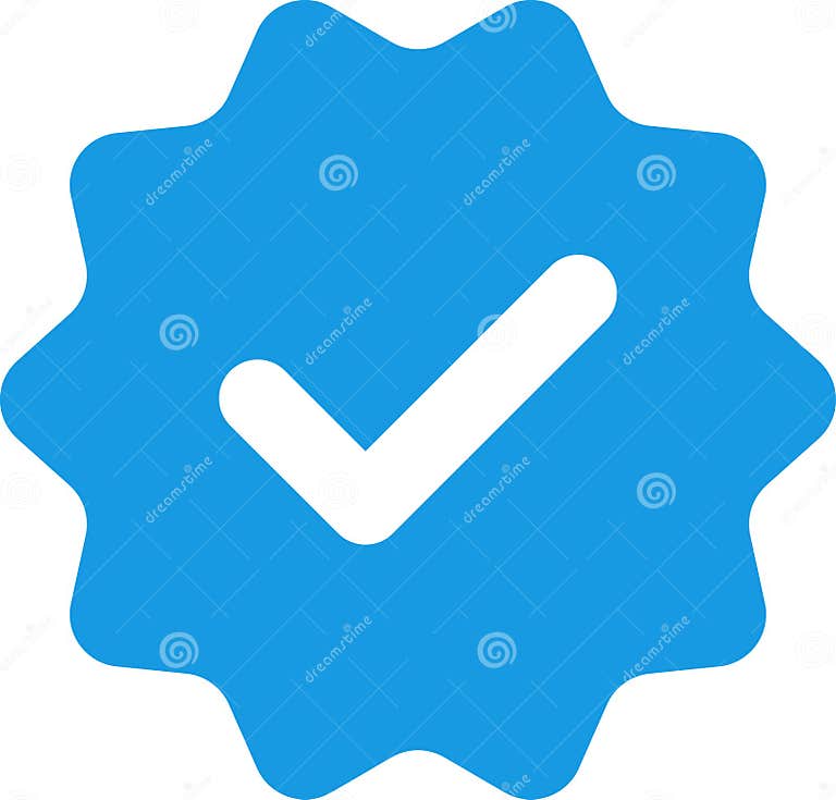Blue Check Mark Tick Verification Icon Symbol Vector. Stock Vector ...