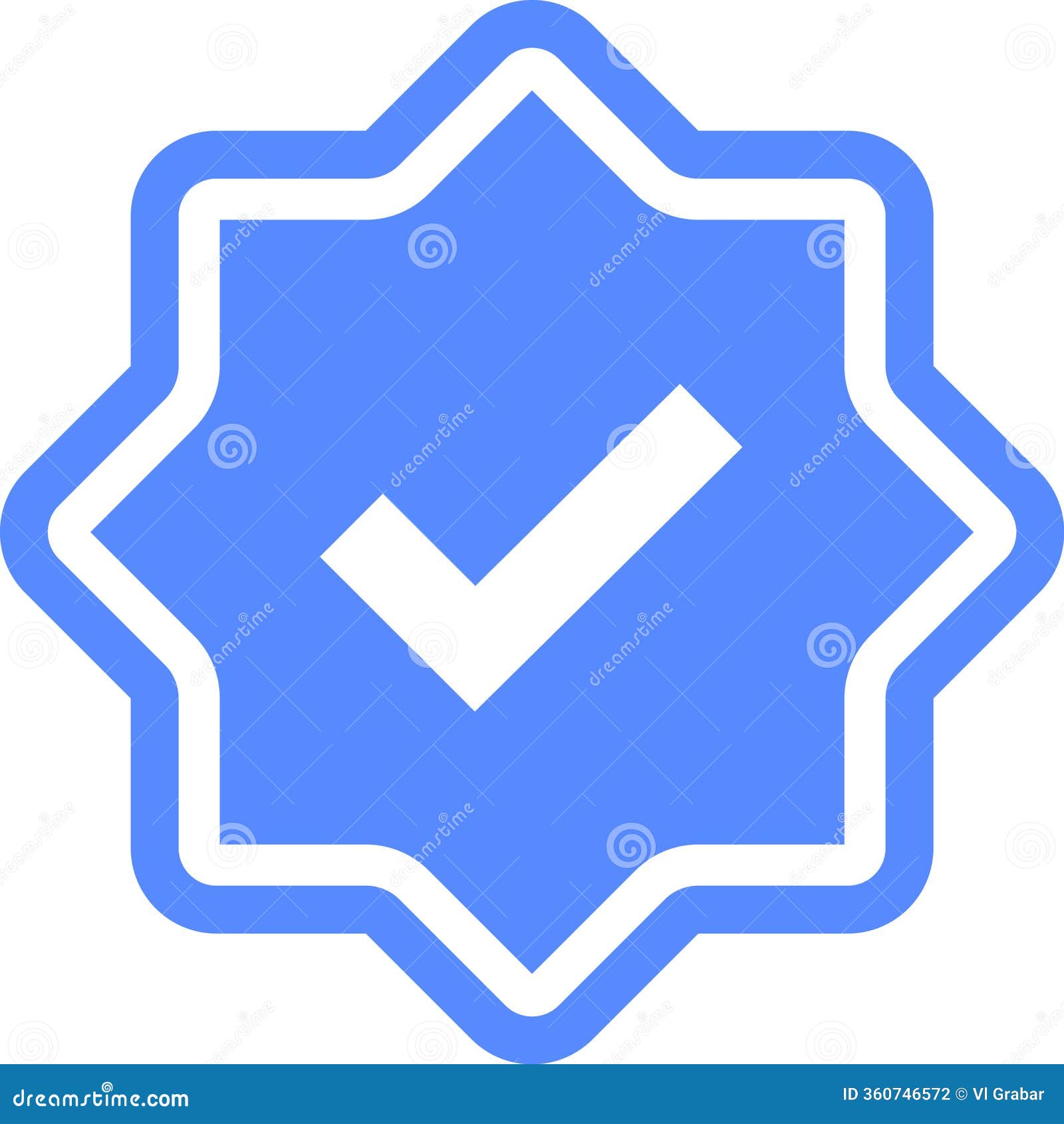 Blue Check Mark Tick Verification Icon Symbol Vector Stock Illustration ...