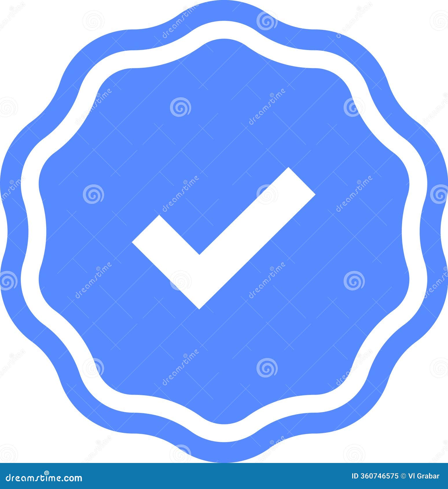 Blue Check Mark Tick Verification Icon Symbol Vector Stock Illustration ...