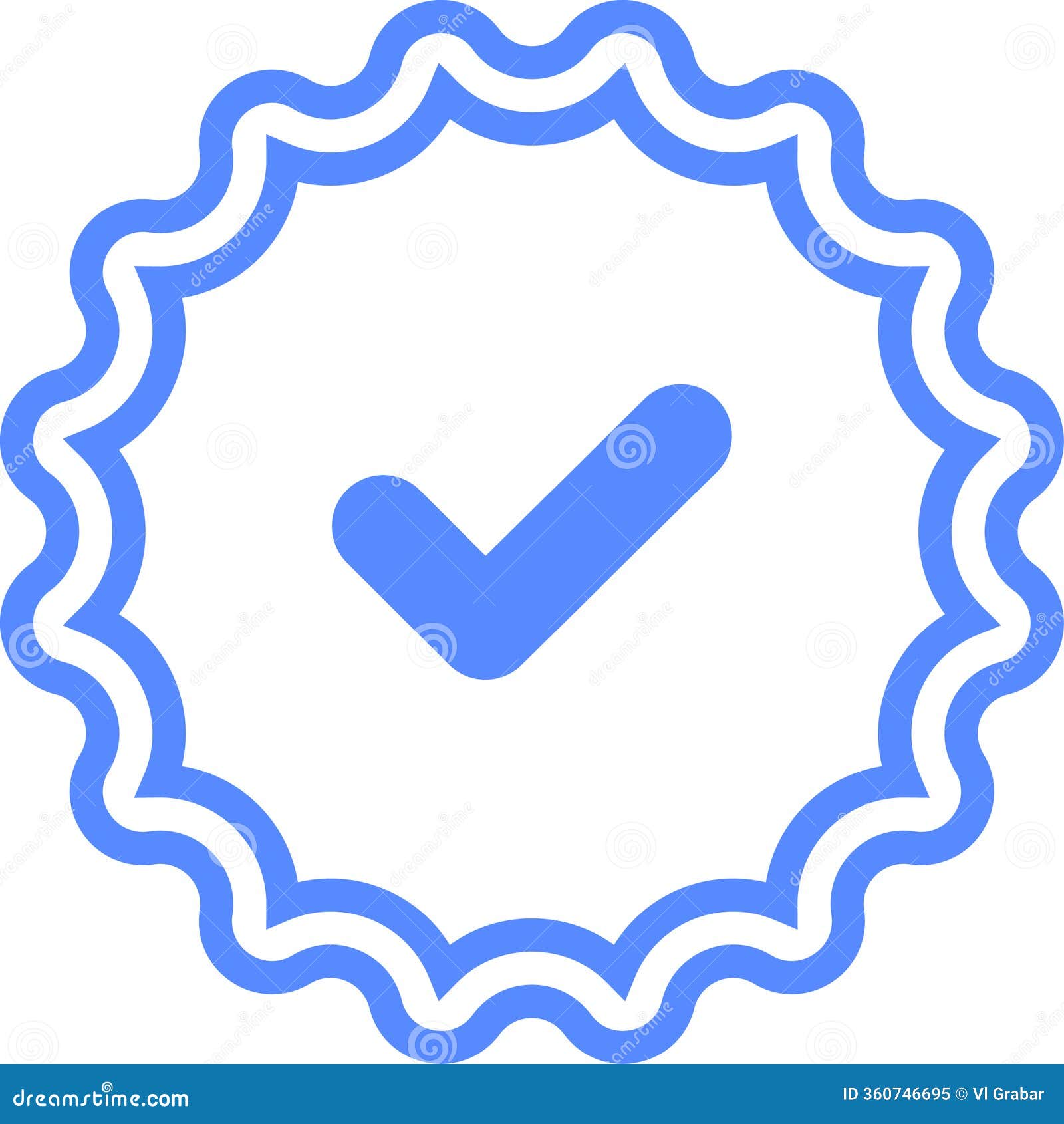 Blue Check Mark Tick Verification Icon Symbol Vector Stock Illustration ...