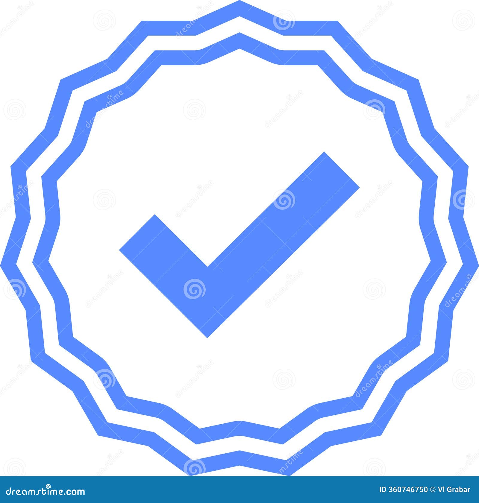 Blue Check Mark Tick Verification Icon Symbol Vector Stock Illustration ...